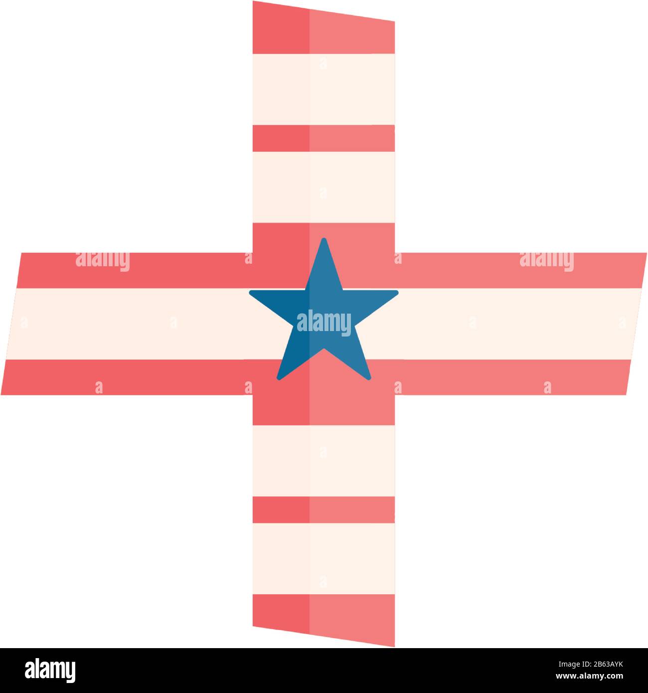 Cross with star flat style icon design, Memorial day holiday patriotic ...