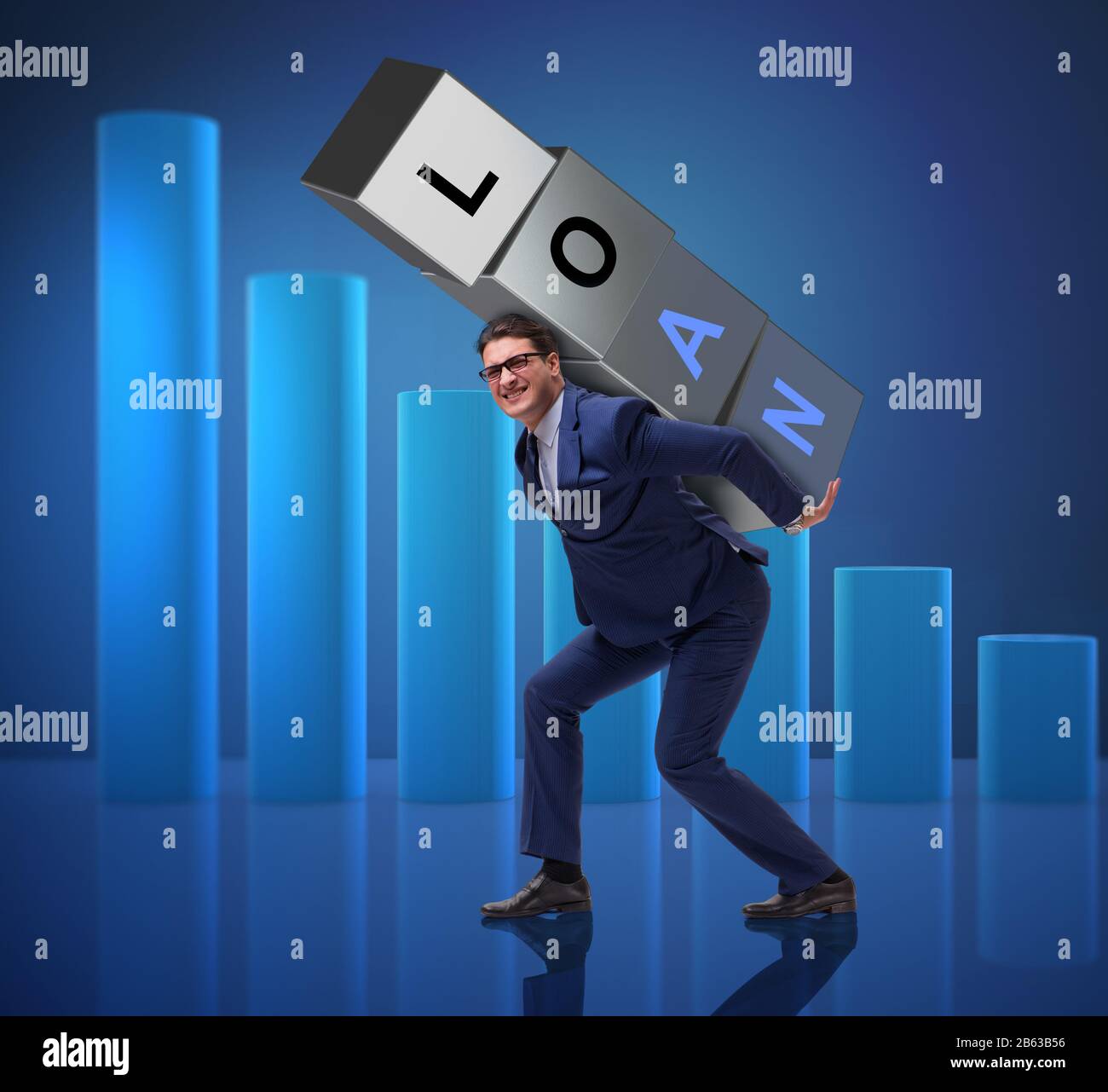 Man under burden loan hi-res stock photography and images - Alamy