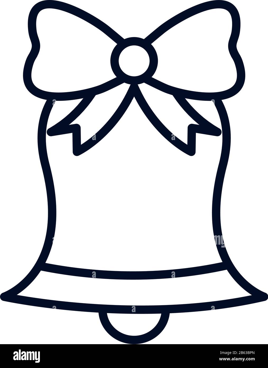 Bell with bowtie line style icon design, Ring alert alarm call jingle ...