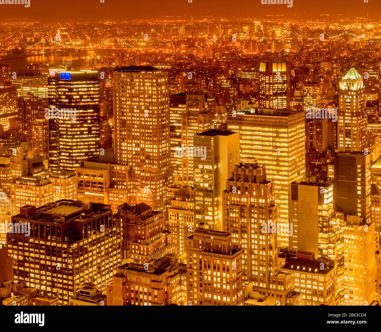 The view of new york manhattan during sunset hours Stock Photo - Alamy