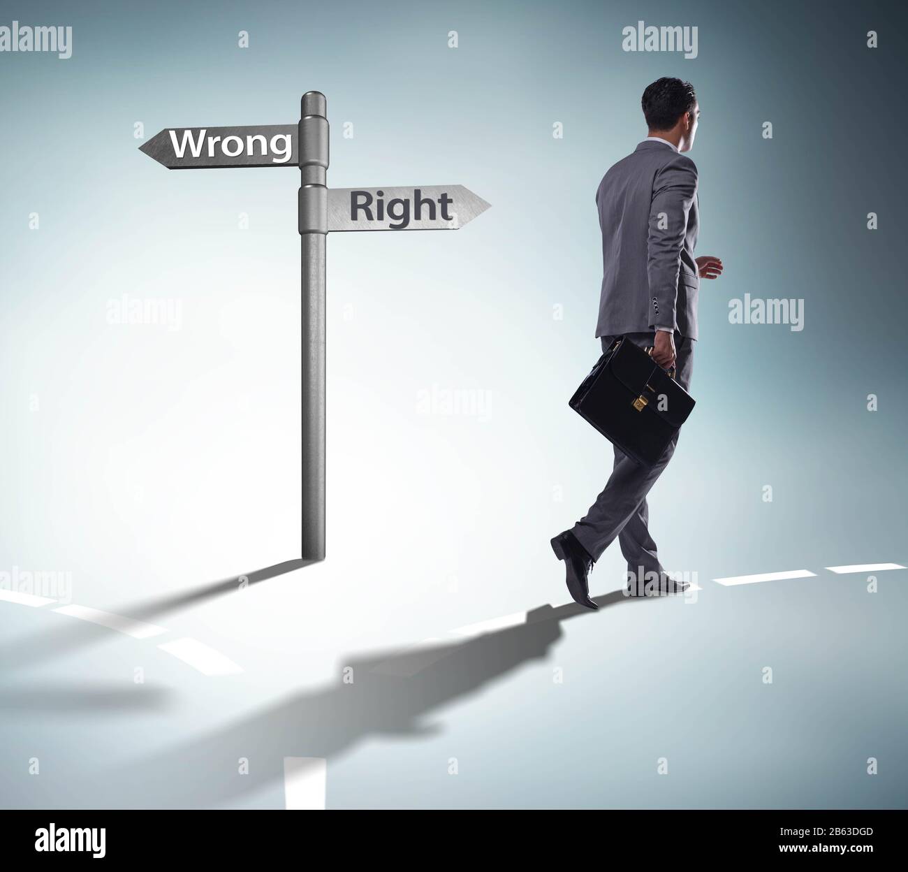 The businessman in difficult choice concept Stock Photo - Alamy