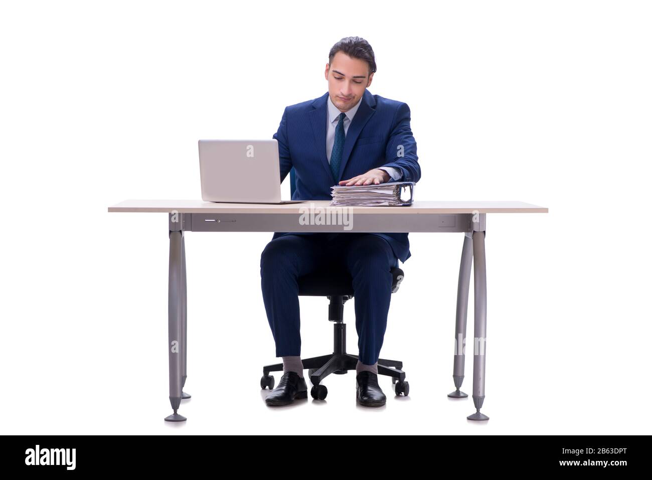 The employee working isolated on white background Stock Photo - Alamy