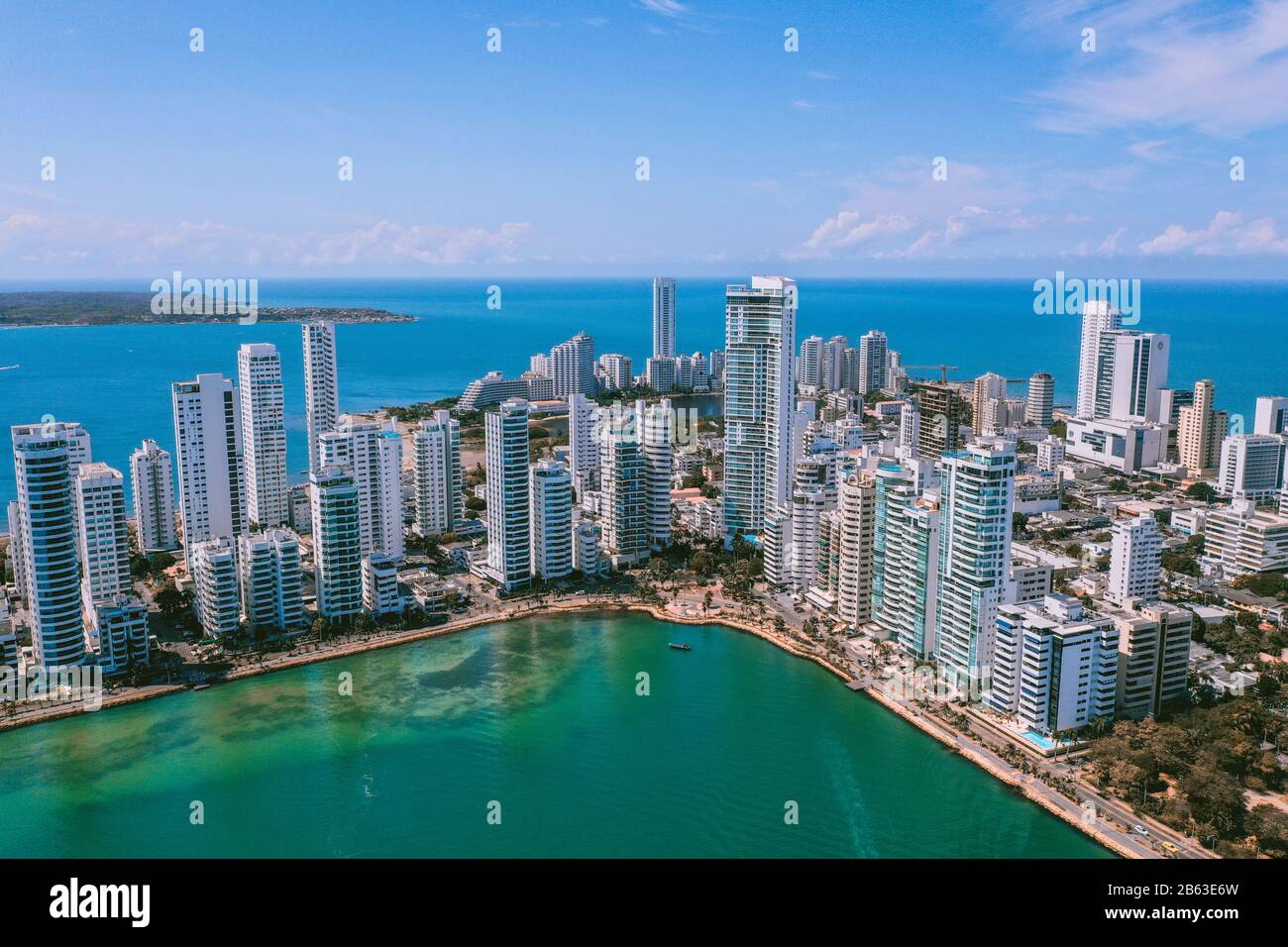 Aerial view of Cartagena Bocagrande Stock Photo - Alamy