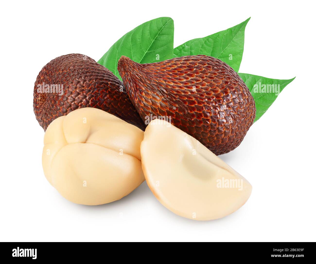 Salak snake fruit isolated on white background with clipping path and ...