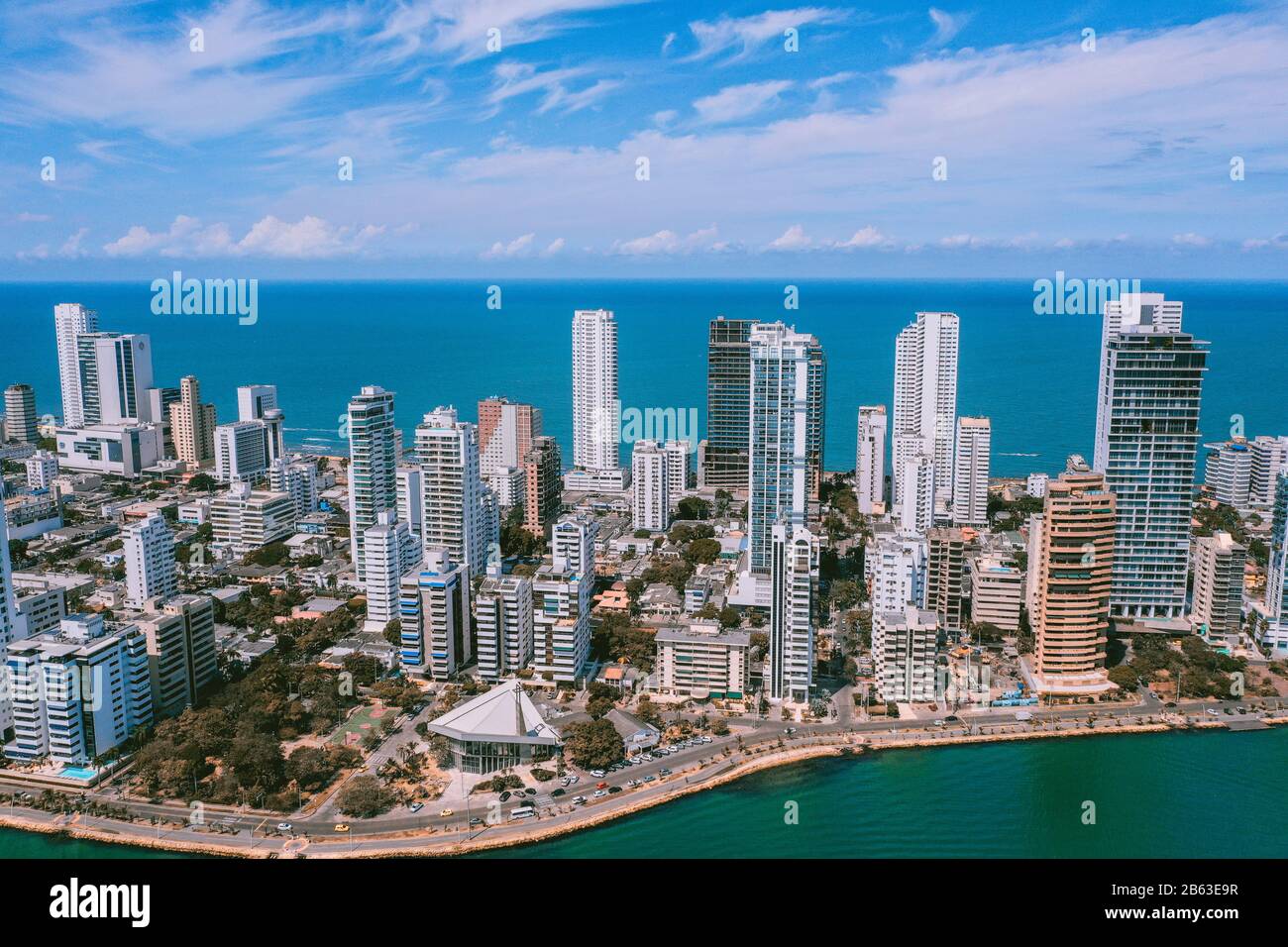 Aerial view of Cartagena Bocagrande Stock Photo - Alamy