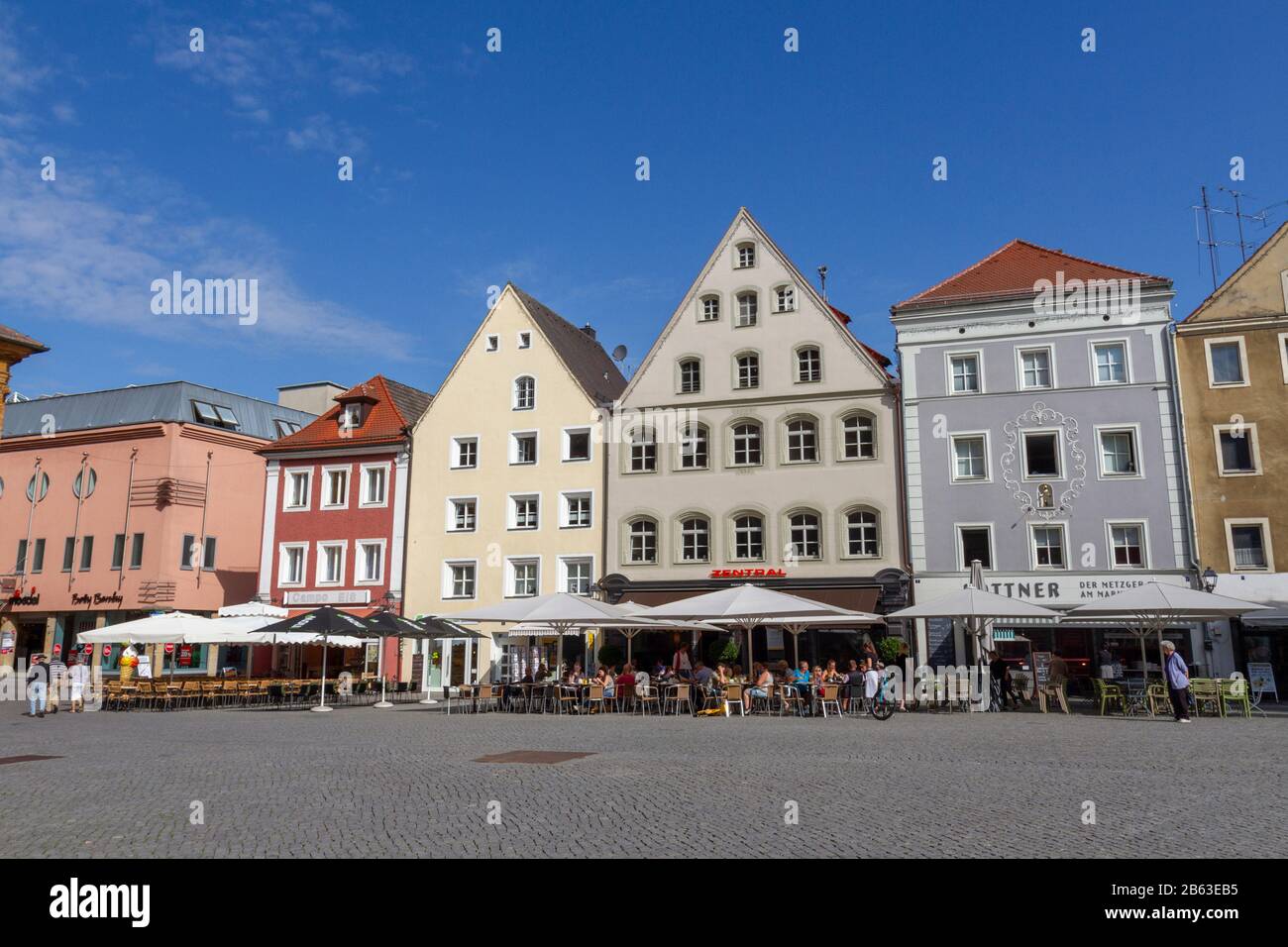 Stunning architecture on Marktplatz in Amberg, Bavaria, Germany Stock ...