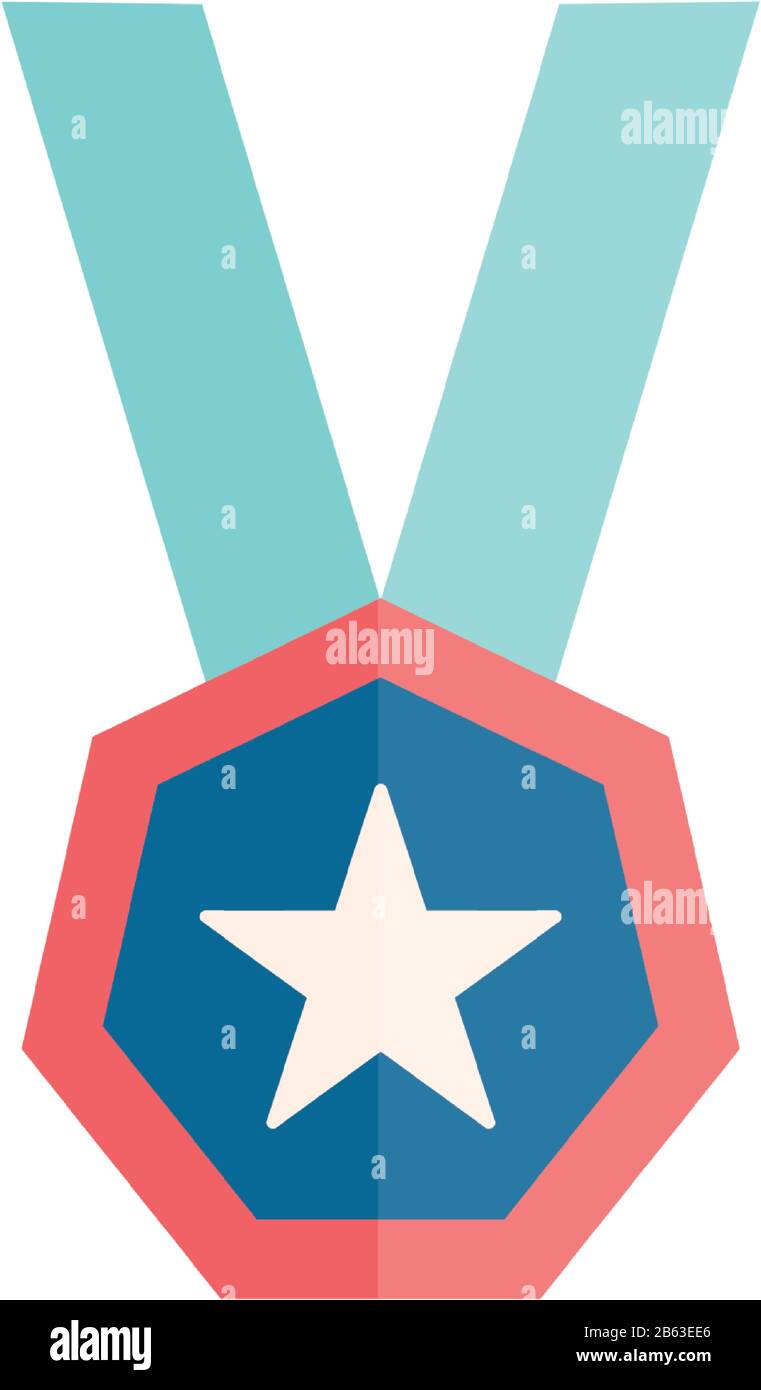 star medal flat style icon design, Winner first position competition ...