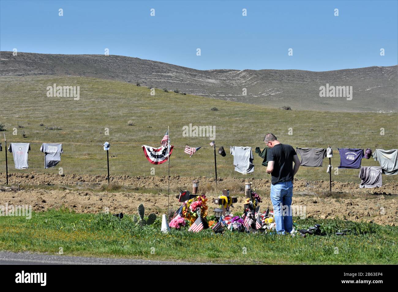 Site of highway van accident where 8 fire fighters were killed coming ...