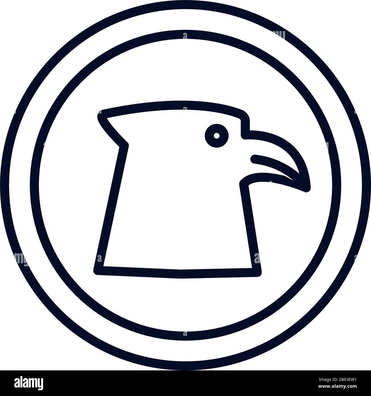 Eagle bird line style icon design, animal feather predator wildlife ...