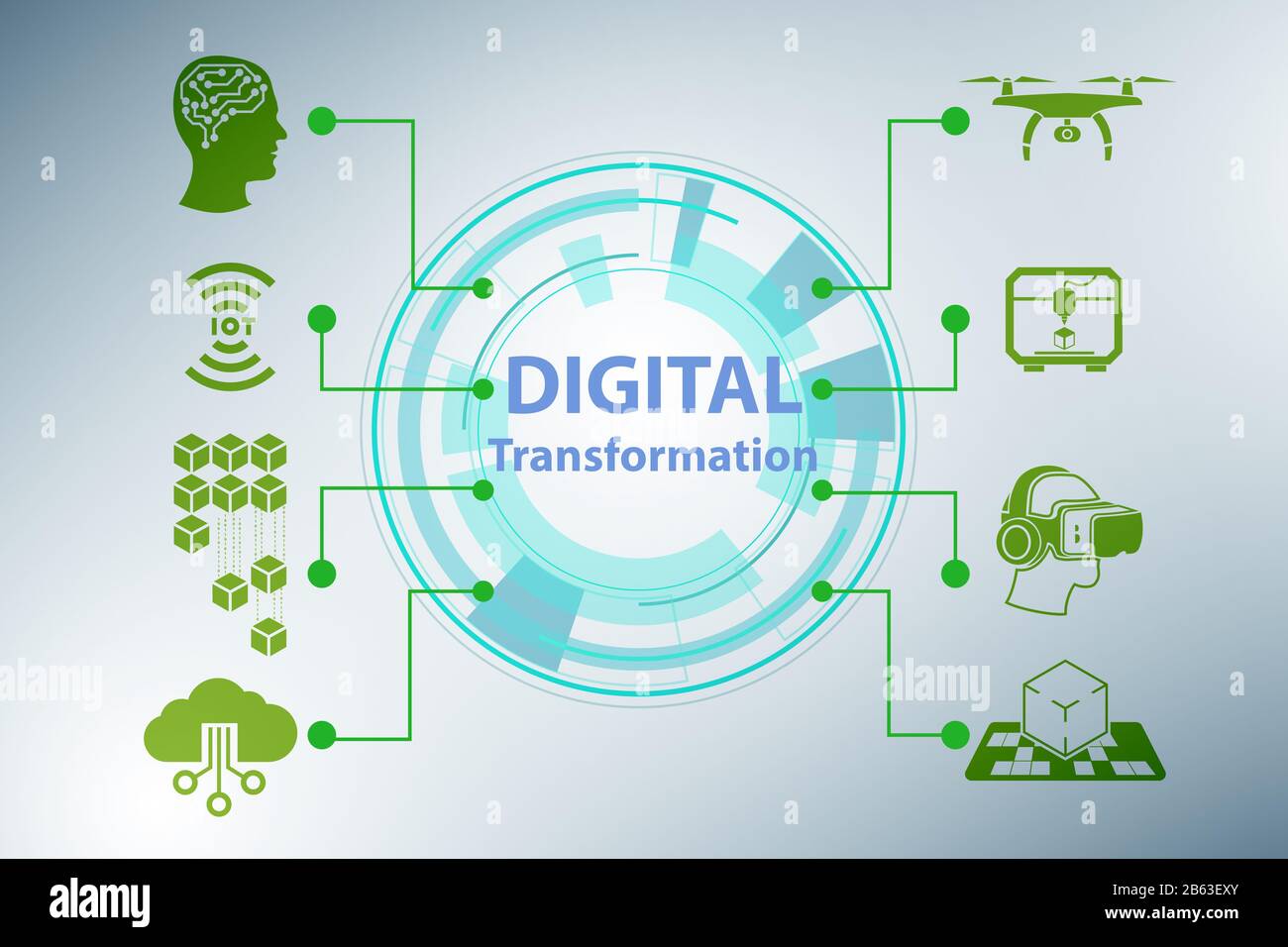 Digital transformation concept - 3d rendering Stock Photo - Alamy