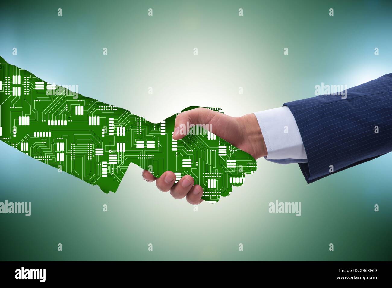 Digital transformation concept with the handshake Stock Photo - Alamy