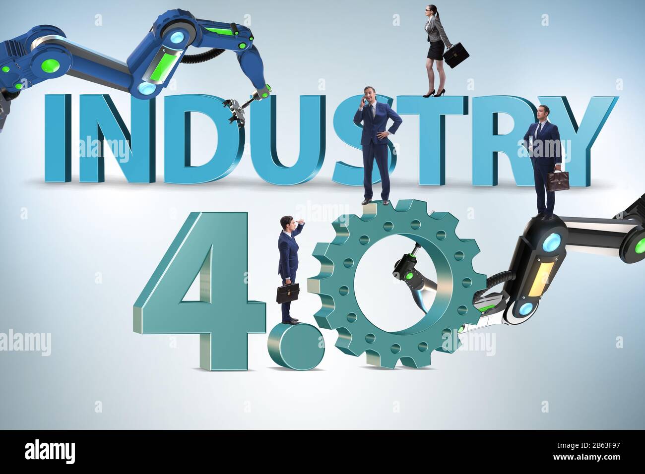 Modern industry 4.0 technical automation concept Stock Photo - Alamy