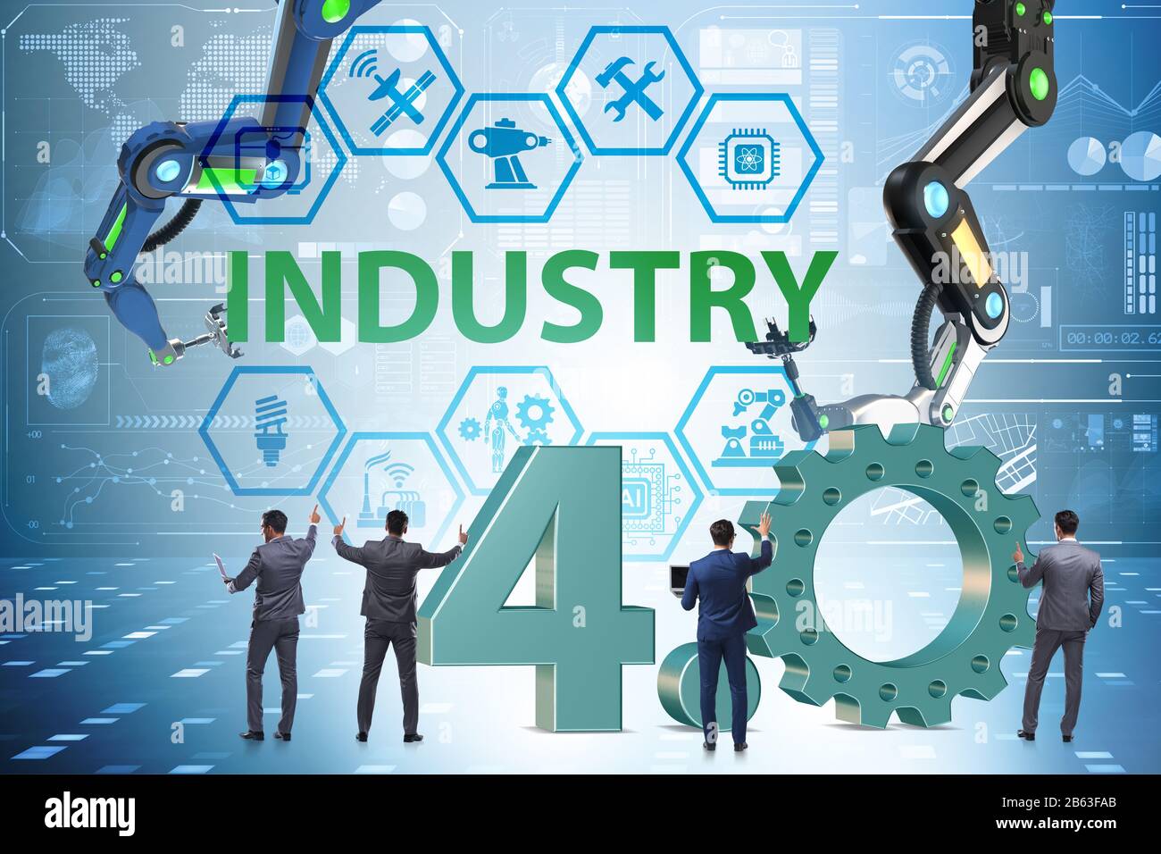 Modern industry 4.0 technical automation concept Stock Photo - Alamy