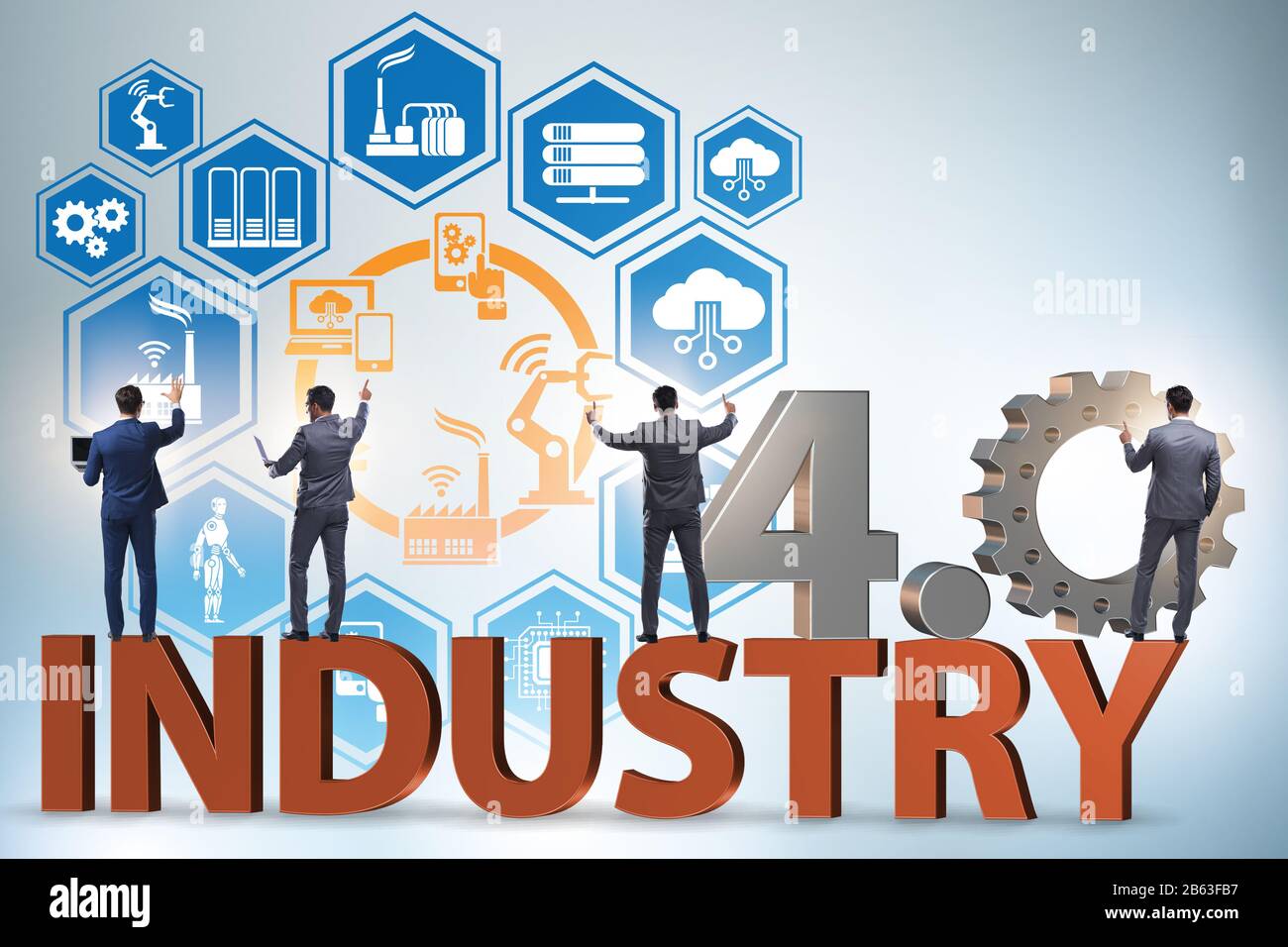 Modern industry 4.0 technical automation concept Stock Photo - Alamy
