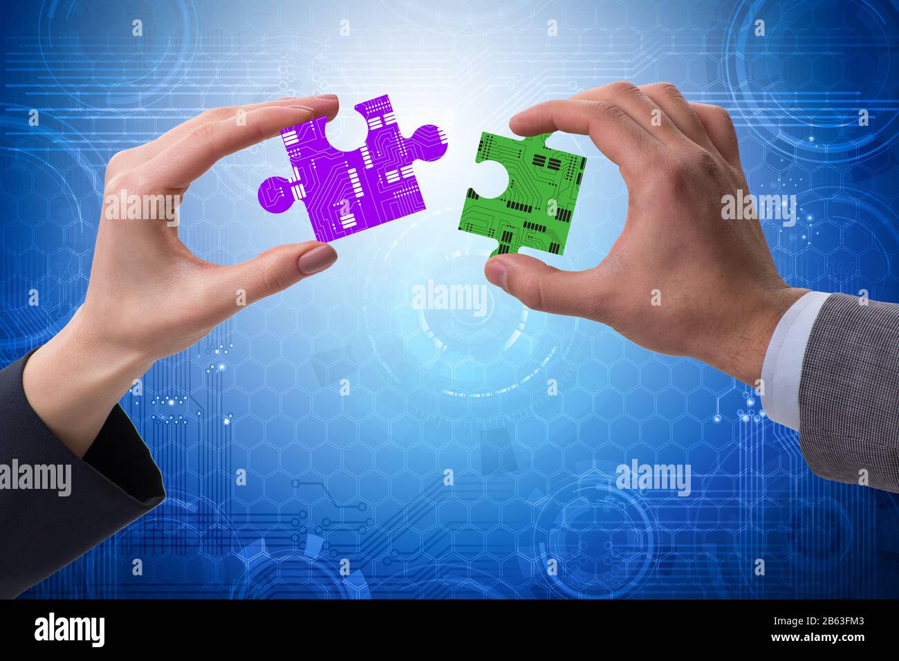 Digital transformation concept with the jigsaw puzzle Stock Photo - Alamy