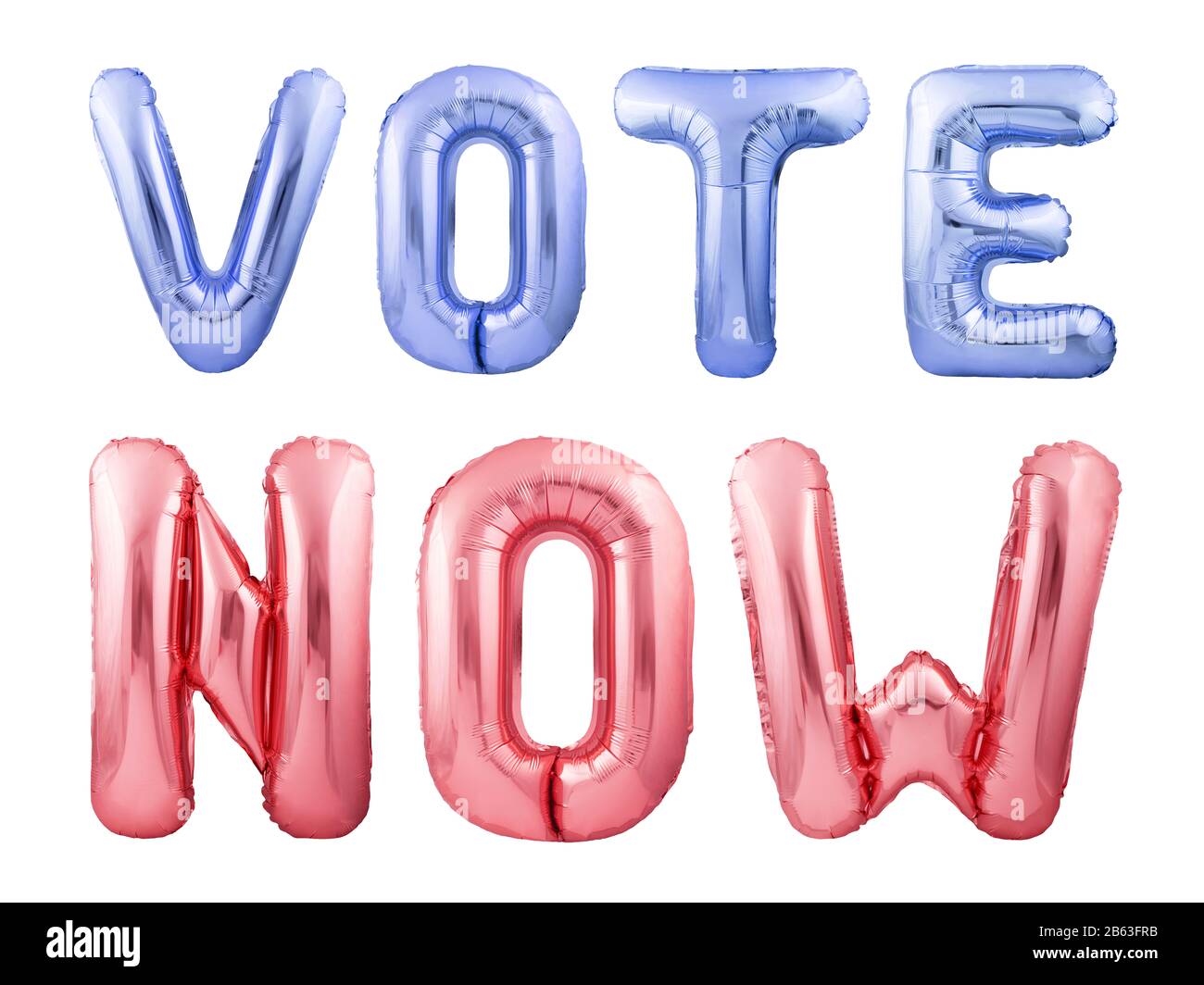 Vote now words made of red and blue inflatable balloons isolated on ...