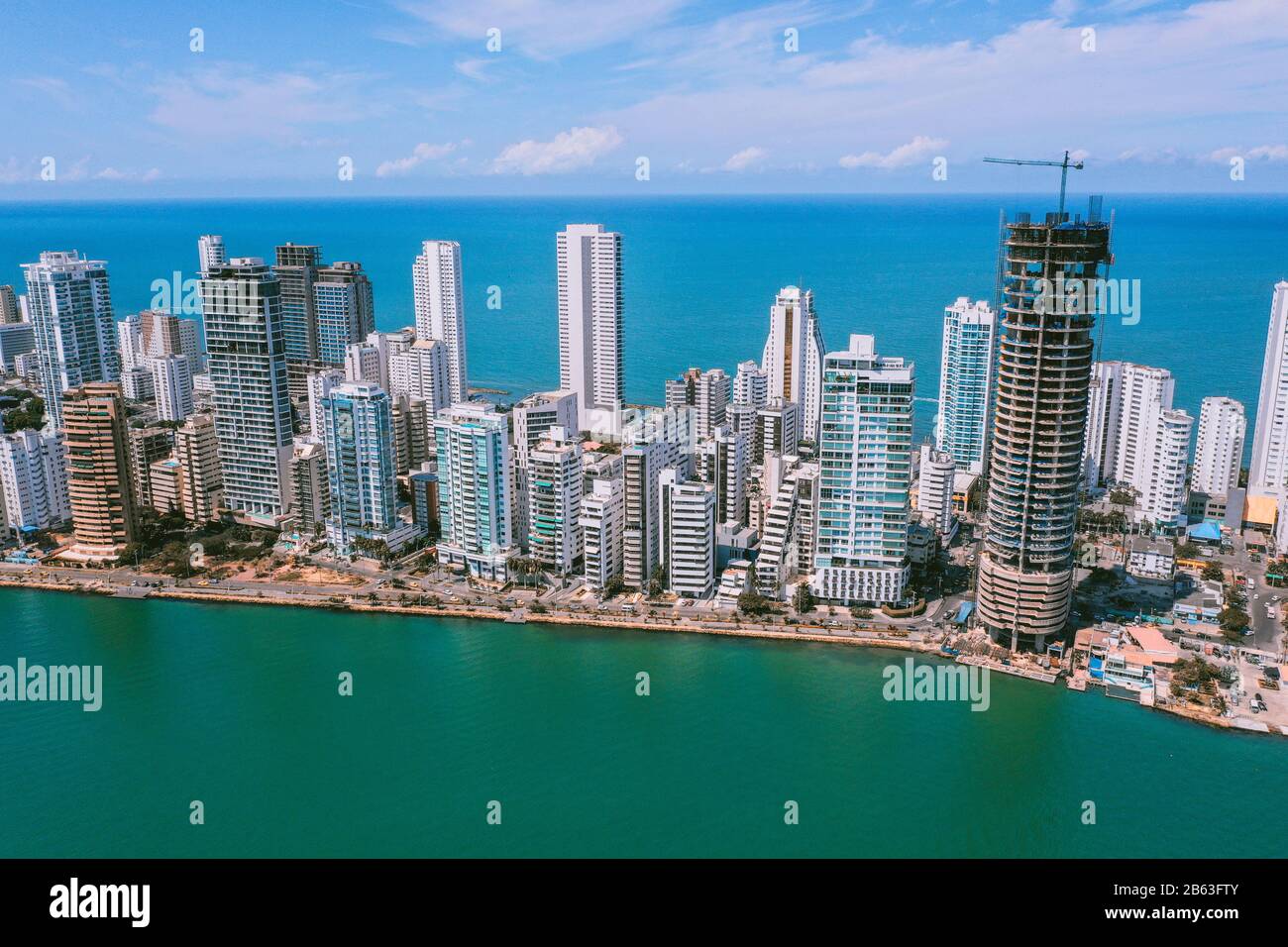 Aerial view of Cartagena Bocagrande Stock Photo - Alamy