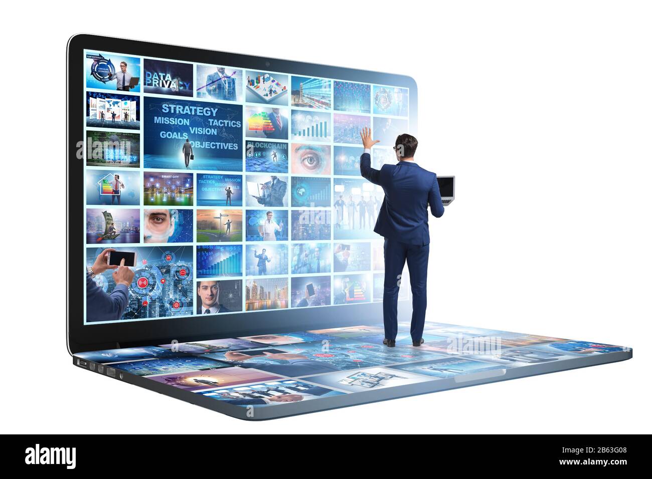 Many different images in the video streaming concept Stock Photo - Alamy