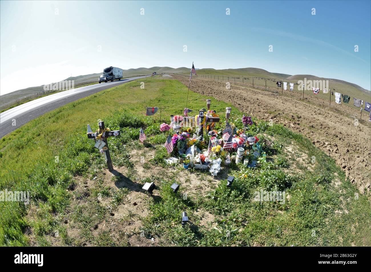 Site of highway van accident where 8 fire fighters were killed coming ...