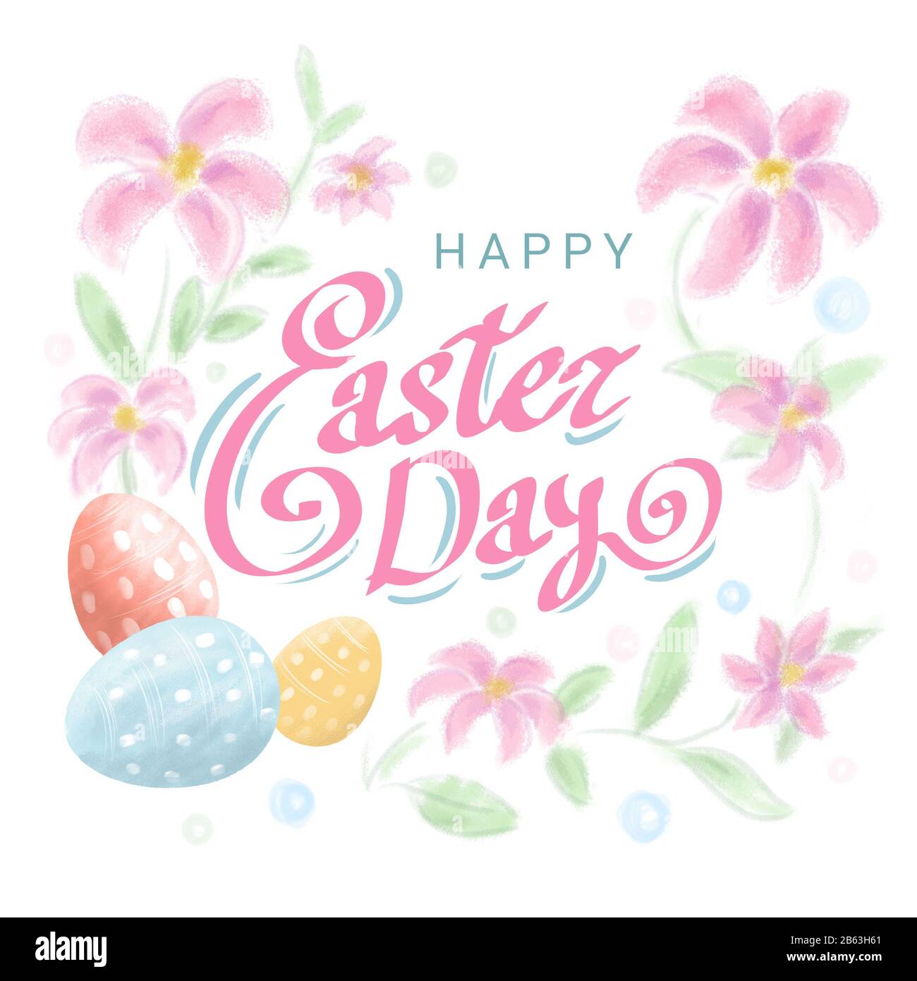 Happy easter cute cartoon calligraphy hi-res stock photography and ...