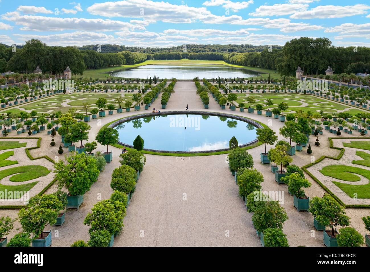 Versailles, France - August 20 2017: Orangery garden in the park of ...