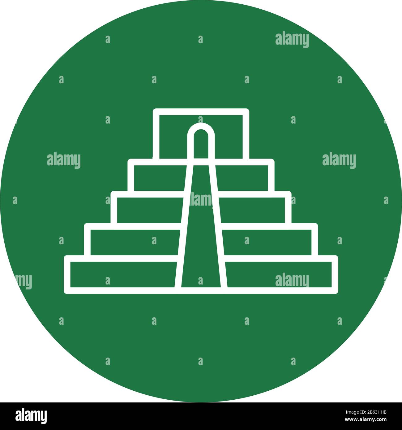 Mexican pyramid block style icon design, Mexico culture tourism ...