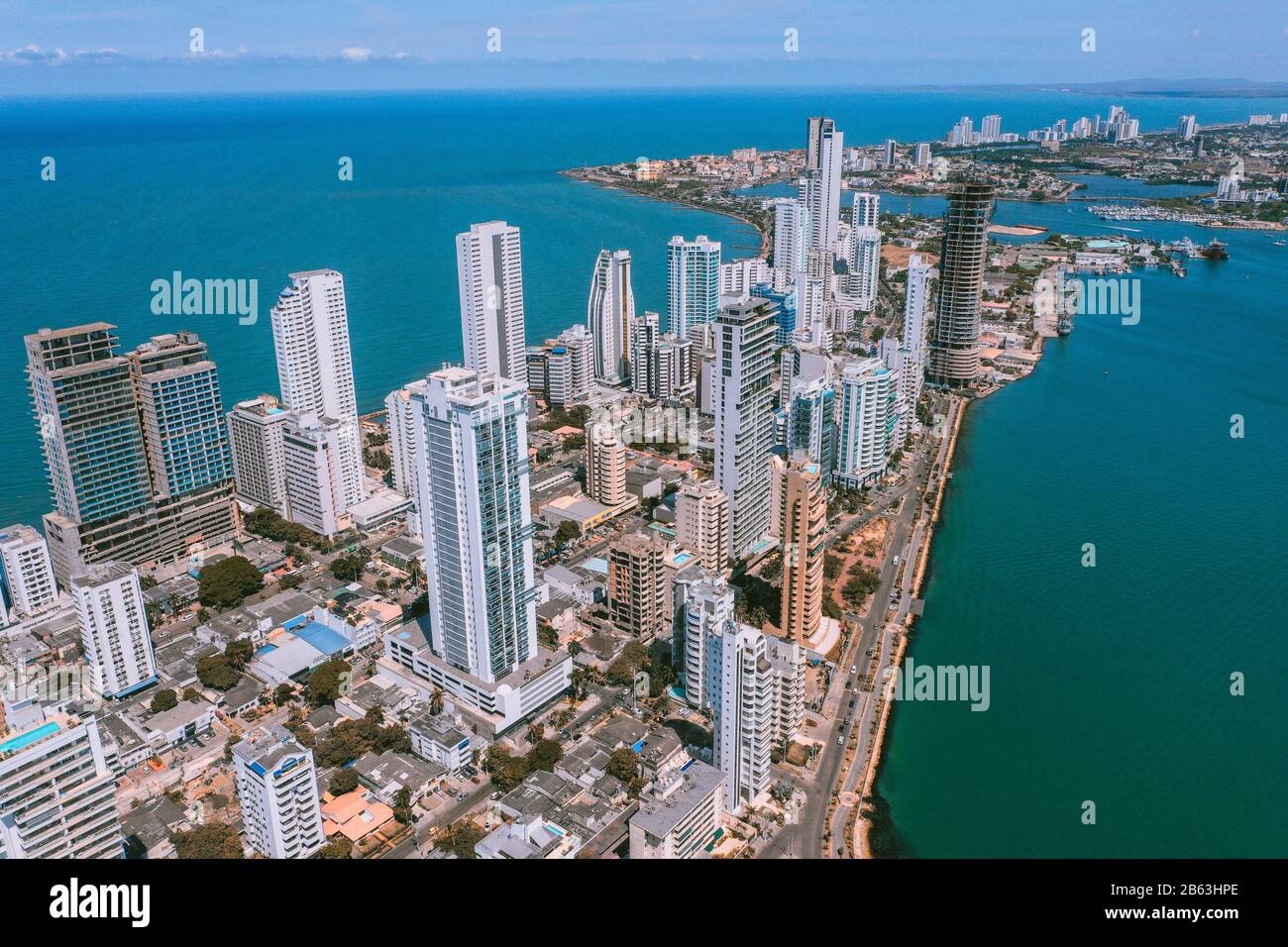 Aerial view of Cartagena Bocagrande Stock Photo - Alamy