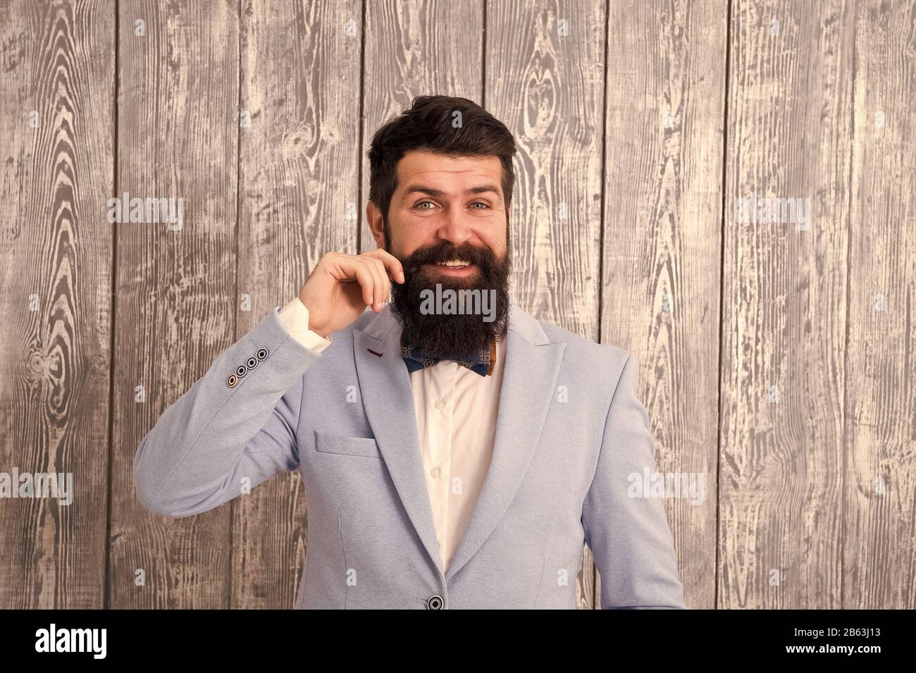 Beard and mustache. Barber shop concept. Guy well groomed handsome ...