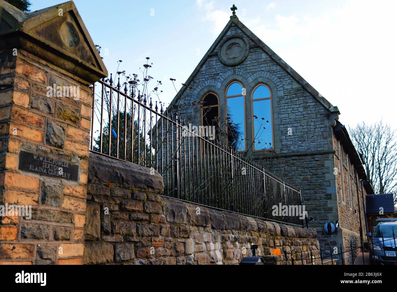 Sexton House and cemetery, Blaina, Blaenau Gwent, Wales Stock Photo - Alamy