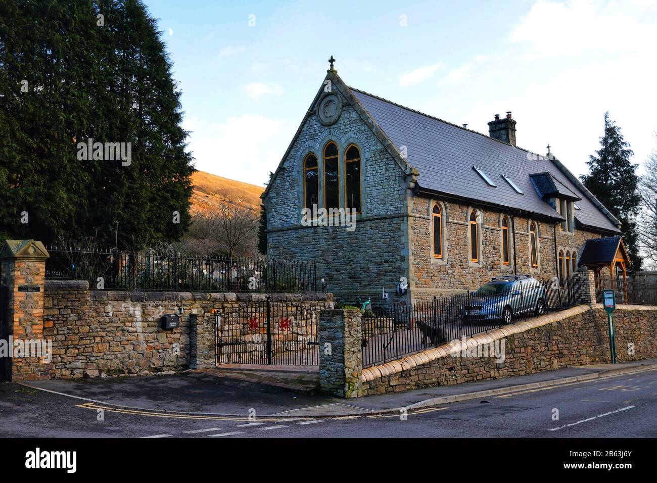 Sexton House and cemetery, Blaina, Blaenau Gwent, Wales Stock Photo - Alamy