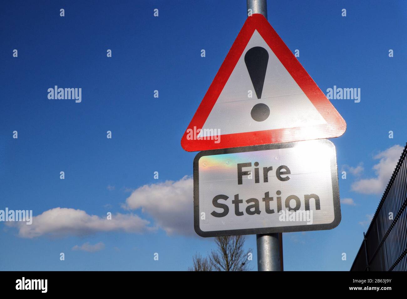 Fire station road sign hi-res stock photography and images - Alamy