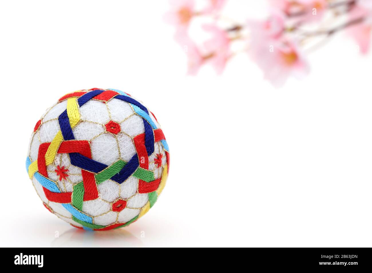 Japanese traditional colorful temari ball on a white backgrund Stock ...