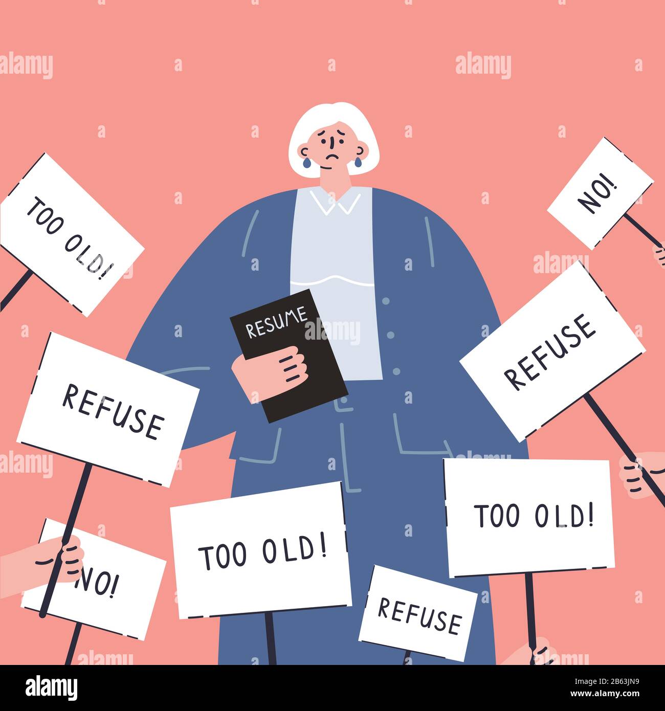 Senior elderly sad woman Stock Vector Images - Alamy
