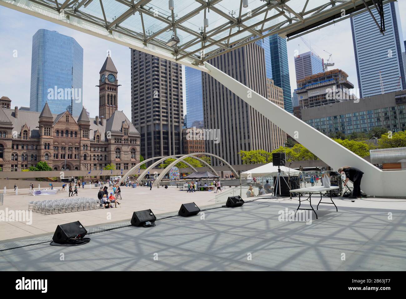 Nathan Phillips Square with old City Hall Building Stock Photo - Alamy