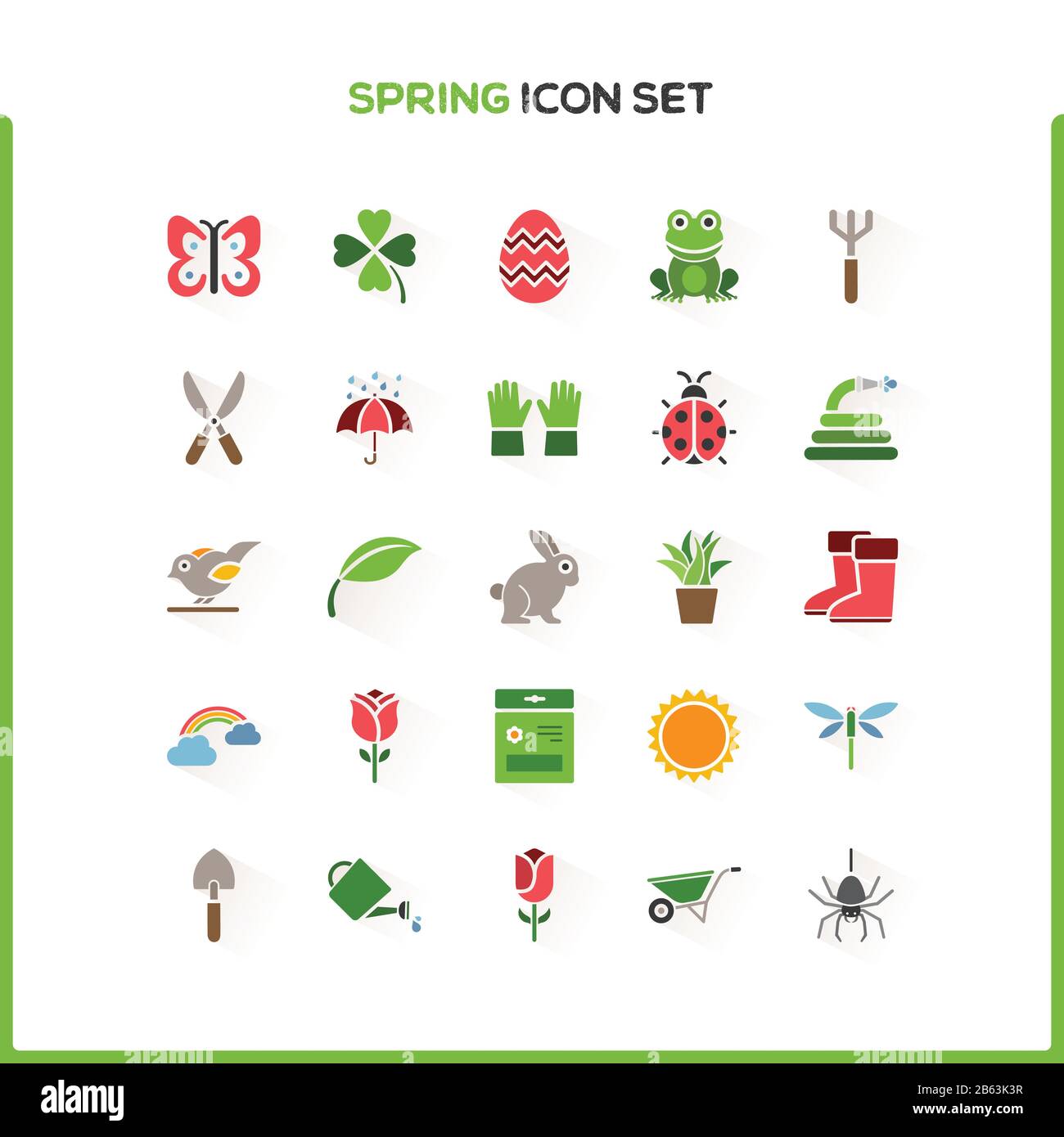 Spring and gardening. Glyph color icon set. Glyph vector illustration ...