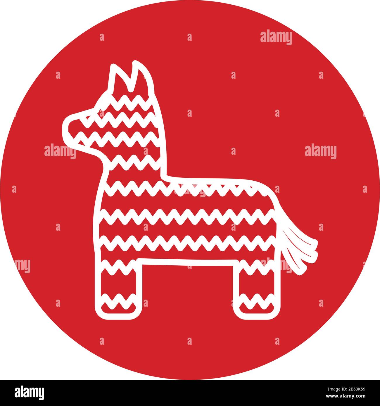 Mexican pinata dog block style icon design, Mexico culture tourism ...