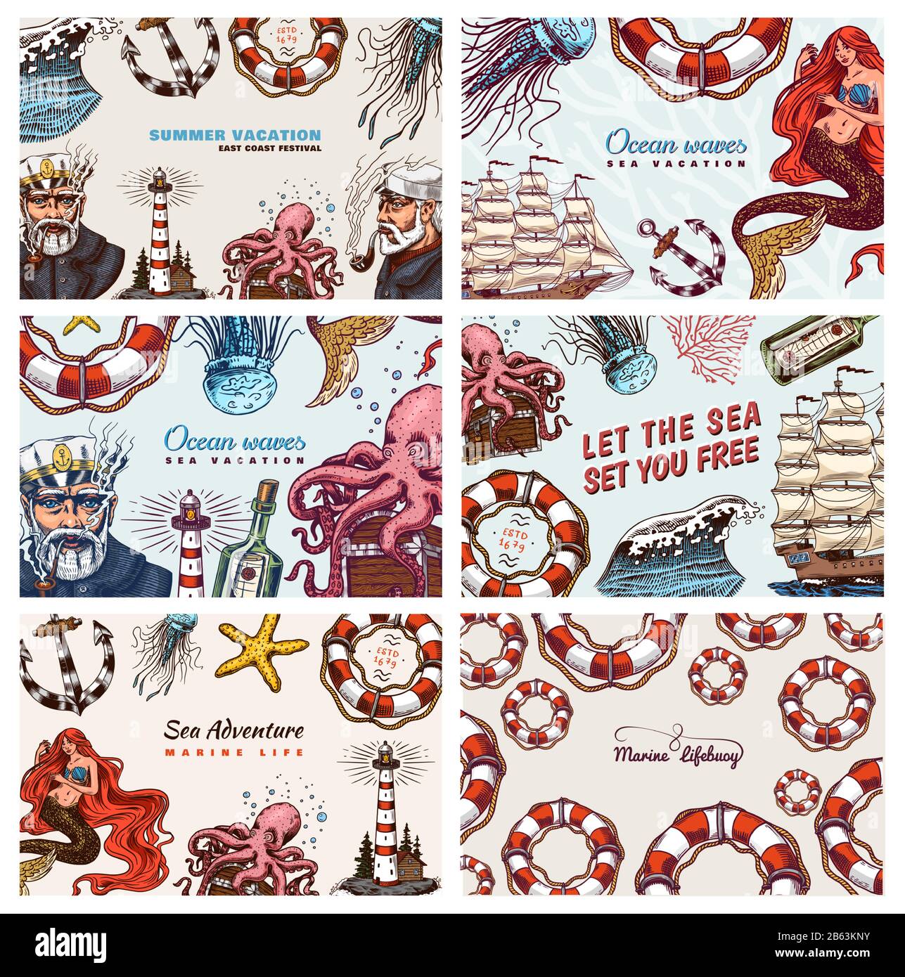 Old maritime posters Stock Vector Images - Alamy