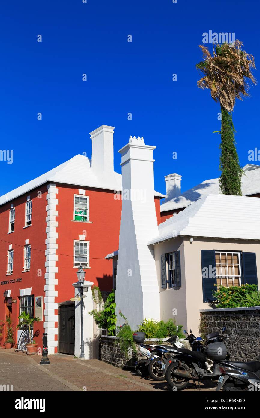 Water Street, Town of St. George, St. George's Parish, Bermuda Stock ...