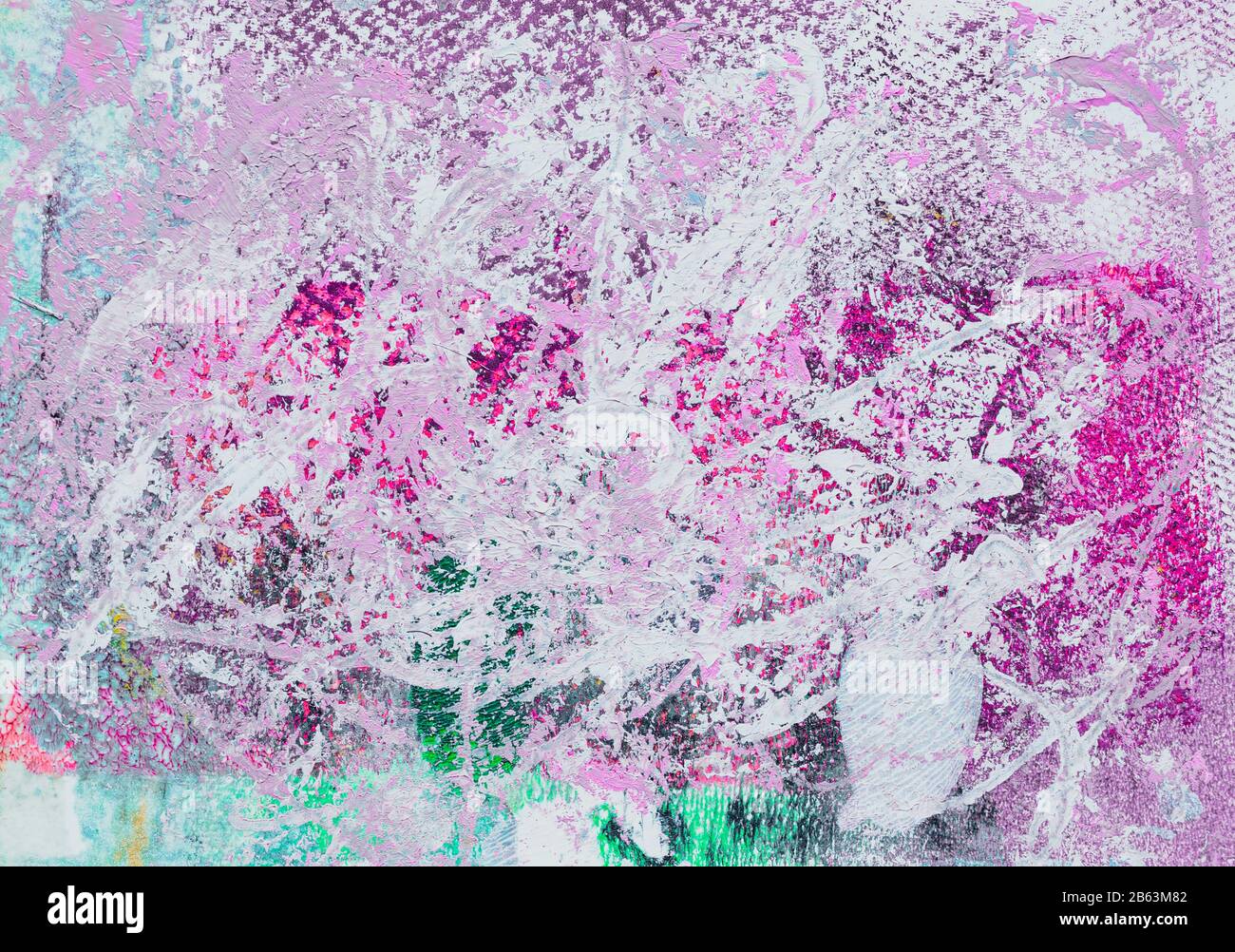 Colourful paint splashes on white paper background Stock Photo - Alamy