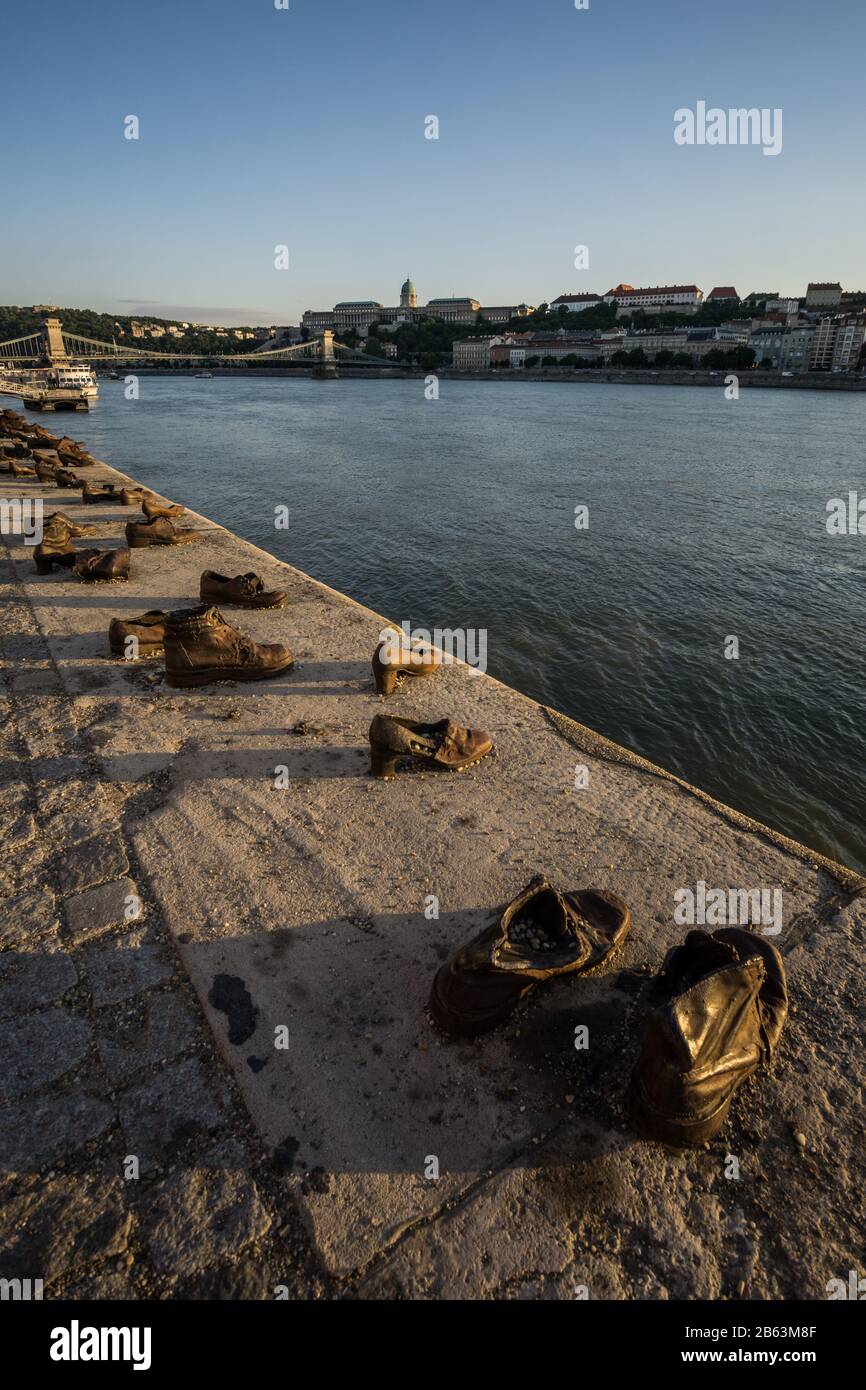 The Shoes on the Danube Bank. A Memorial in Budapest, Hungary to honour ...