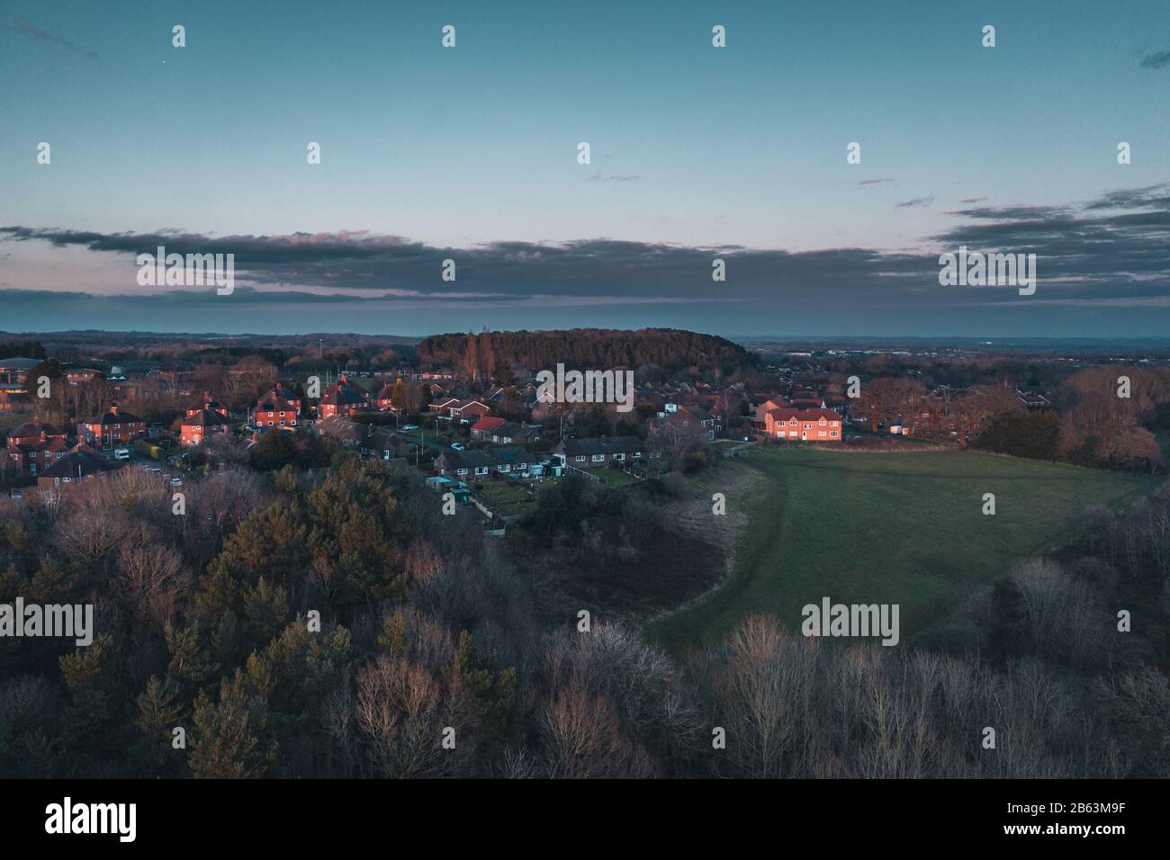 Aerial sunset view residential area hi-res stock photography and images ...