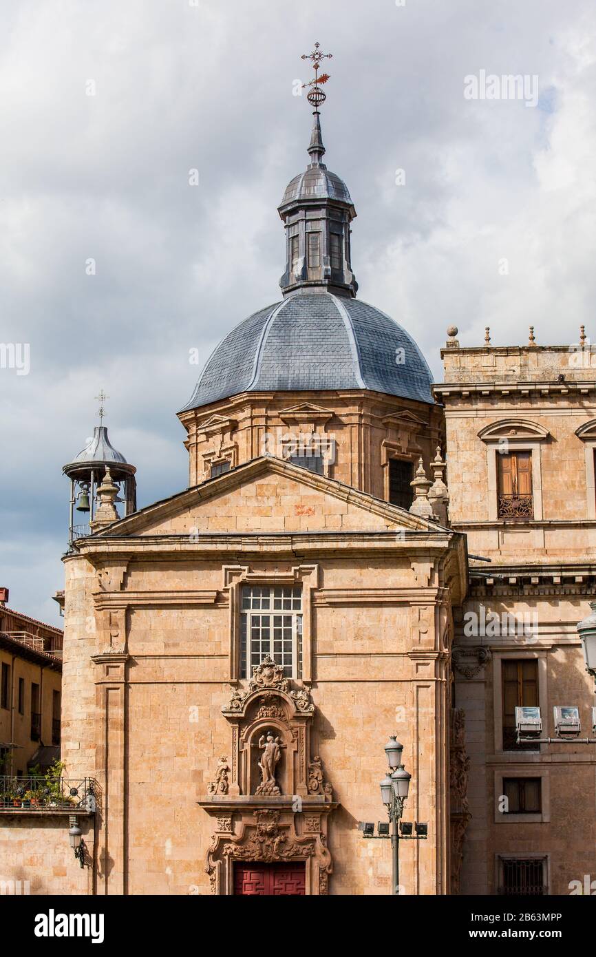 Facade of the historical Anaya Palace built in 1760 at Salamanca in ...
