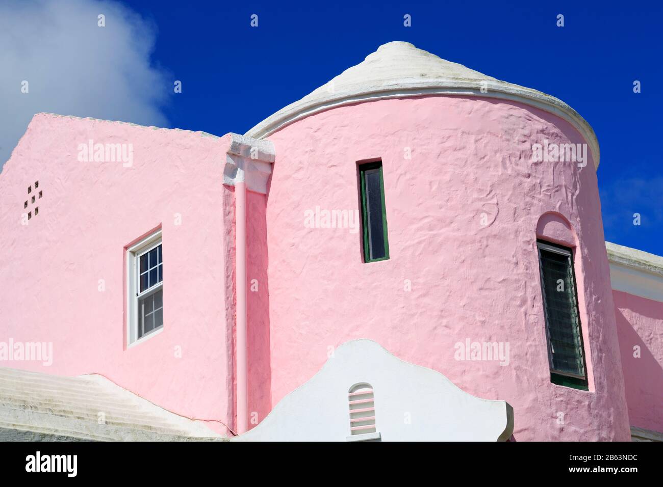 Pink house, Hamilton City, Pembroke Parish, Bermuda Stock Photo - Alamy