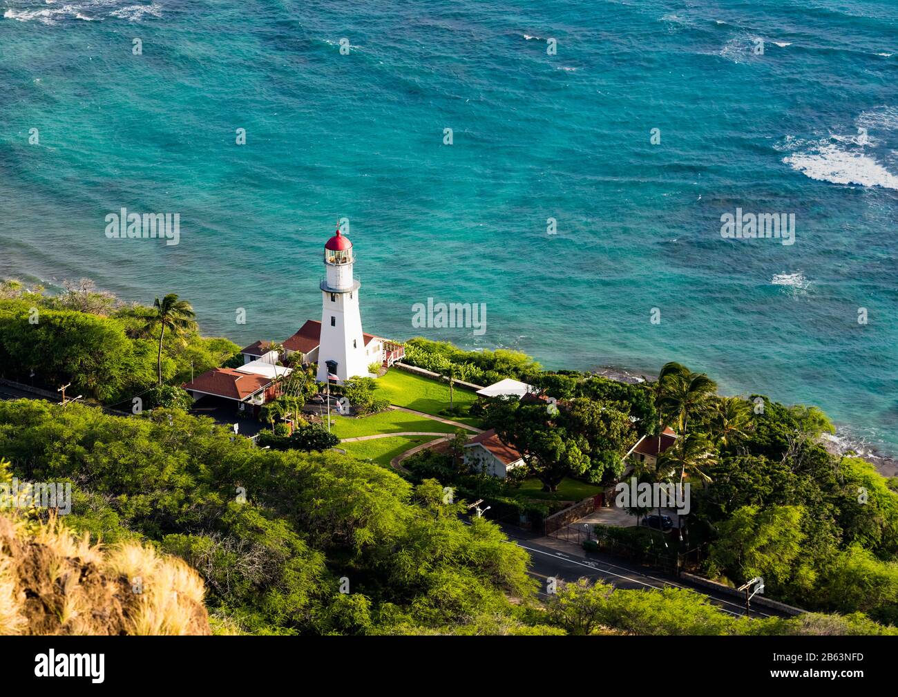 Diamond Head Lighthouse on Diamond Head, Honolulu on the Hawaiian ...