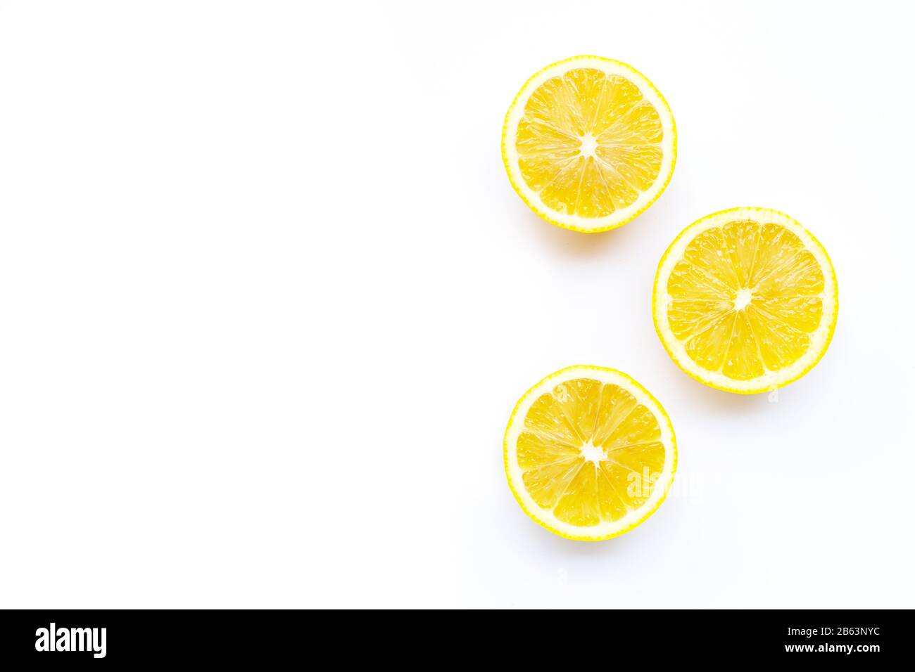 Fresh lemon on white background Stock Photo - Alamy