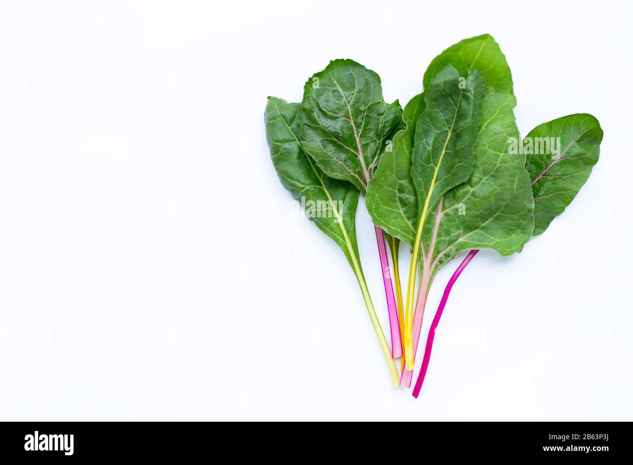 Fresh swiss chard on a white background Stock Photo - Alamy