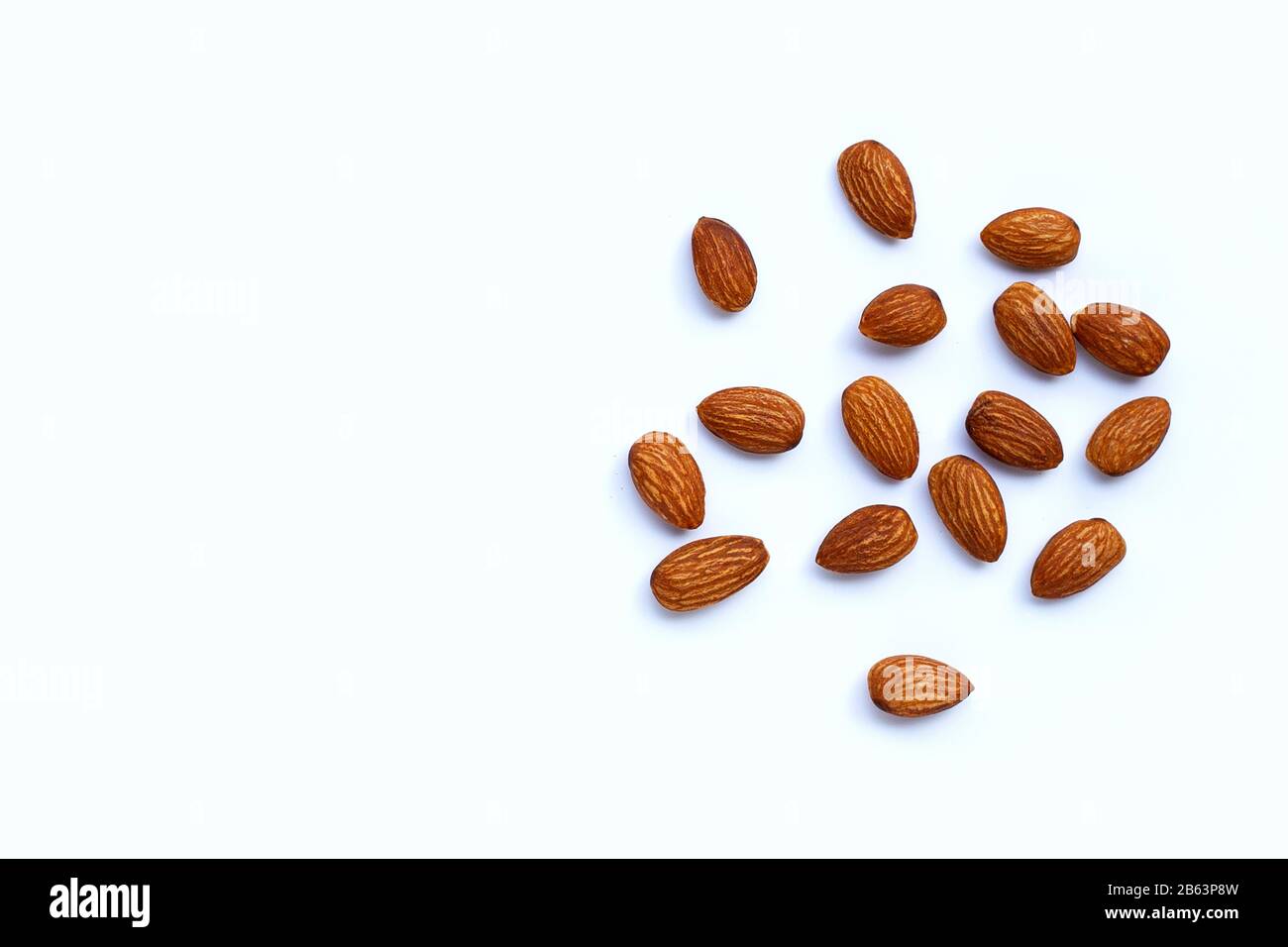Isolate almonds on white Cut Out Stock Images & Pictures - Alamy