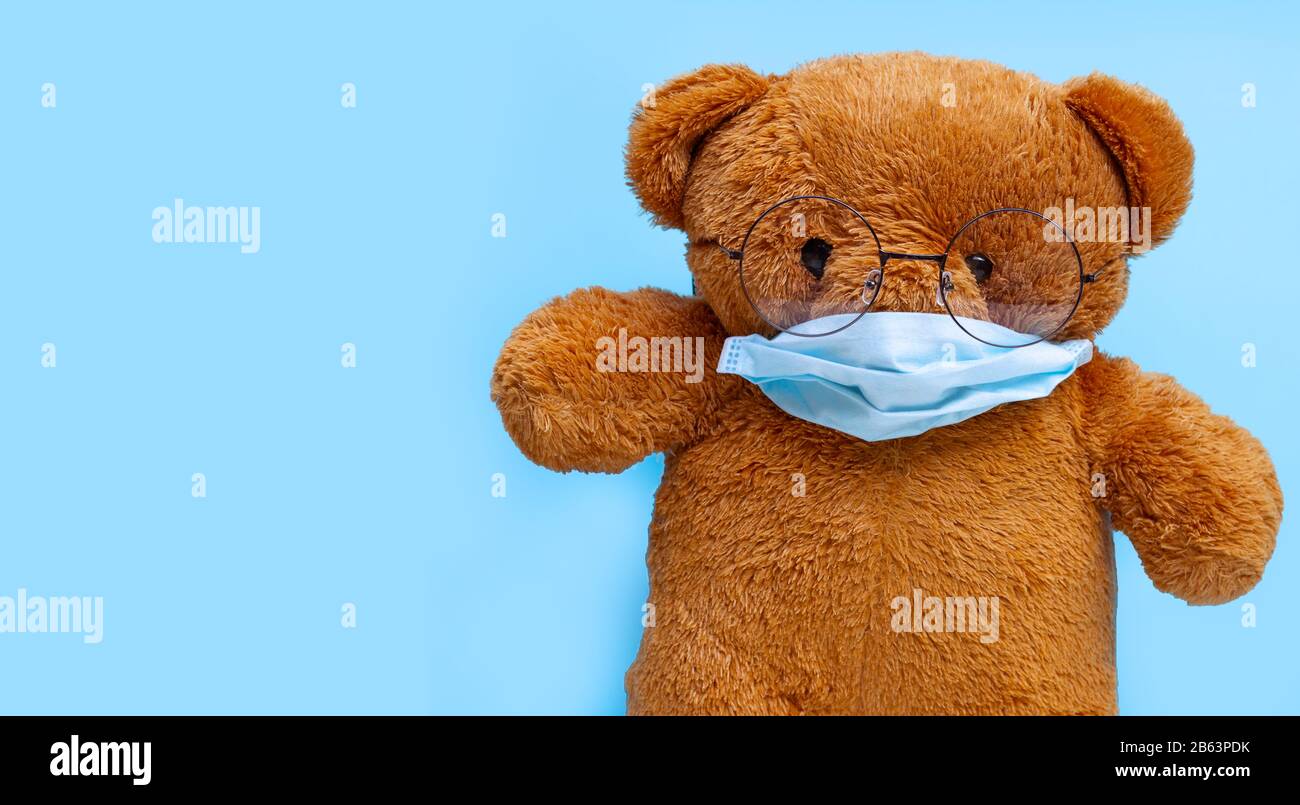 Teddy bear with mask hi-res stock photography and images - Alamy
