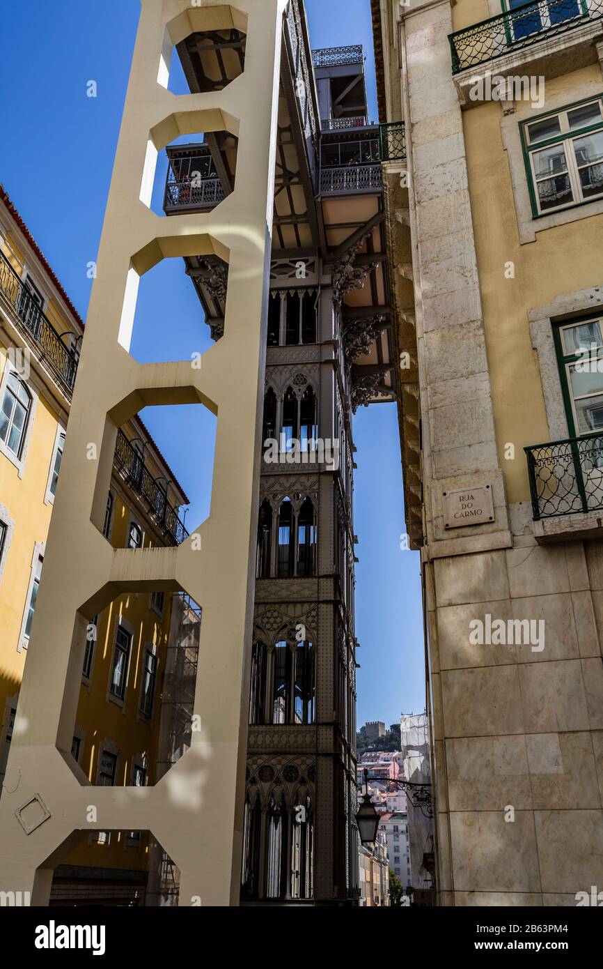 The Elevador de Santa Justa is a neo-gothic wrought iron transport ...