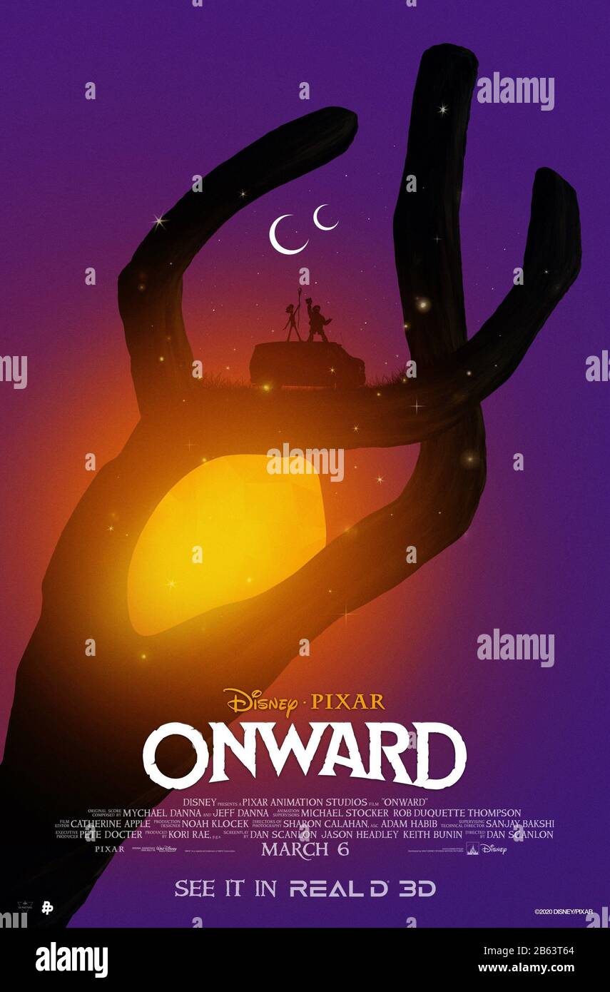 ONWARD, Real D 3D poster, top from left: Ian Lightfoot (voice: Tom ...